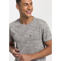 Bruno Banani Herren T-Shirt, grau, Gr. S, meliert, Single Jersey, Obermaterial: 60% Baumwolle, 40% Polyester, Shirts, Kurzarm, Slim Fit, unifarben,