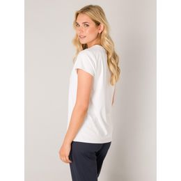 Base Level Damen T-Shirt "Tilly", wei&szlig;, Gr. 44, unifarben, Single Jersey, Obermaterial: 75% Polyamid, 25% Elasthan, Shirts, mit V-Ausschnitt