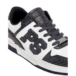 Sneaker Plein Sport "Low-Top Sneakers PS Cocco", Herren, Gr. 39, Normalschaft, 0114, wei&szlig;, dunkelblau, Schuhe Sneaker