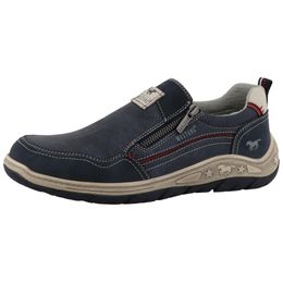 Mustang Shoes Herren Slipper "Benedetto", Gr. 45navy, Lederimitat, Textil, Schuhe, Freizeitschuh, Halbschuh, Slipper mit seitlichem Rei&szlig;verschluss