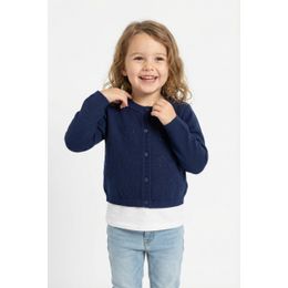 Blue Seven M&auml;dchen Cardigan, blau, Gr. 98, unifarben, Strick, Obermaterial: 100% Baumwolle, Strickjacken