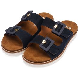 Ara Damen Pantolette "KENT", Gr. 37dunkelblau, Ziegenveloursleder, unifarben, Schuhe, Schlupfschuh, Hausschuh, Bequemschuh in Komfortweite G (= weit)