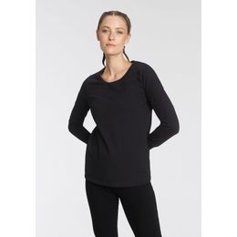 Eastwind Damen Langarmshirt, schwarz, Basic, Gr. 32, Obermaterial: 95% Baumwolle, 5% Elasthan, Shirts, Langarm, im Basic-Stil, Rundhalsausschnitt,