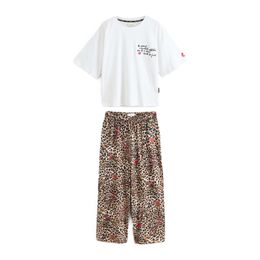 Rockett St George Pyjama Damen Gr&ouml;&szlig;e 4XL mokka / blutrot / schwarz / wei&szlig; Winterkleid