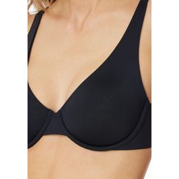 Schiesser Damen B&uuml;gel-BH "Unique Micro", Gr. 90, schwarz, Obermaterial: 70% Polyamid, 30% Elasthan, unifarben, BHs, mit geformten Cups
