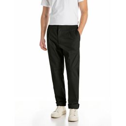 Replay Herren Chinohose "ADHANN", schwarz, Gr. 30, unifarben, Web, Obermaterial: 97% Baumwolle, 3% Elasthan, Hosen, im Tapered Fit