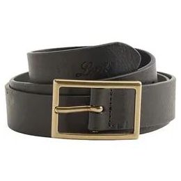 Levi's Lederg&uuml;rtel LEVI'S "RECTANGLE BELT", Damen, Gr. 90, caviar, Rindsleder, G&uuml;rtel Lederg&uuml;rtel, mit goldfarbener Schlie&szlig;e und Logopr&auml;gung