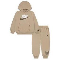 Jogginganzug Nike SPORTSWEAR "B NSW ITZ OVERSIZE FT PO SET", Jungen, Gr. 122 (7), hemp, angeraute Sweatware, Obermaterial: 60% Baumwolle, 40% Polyester. Unterteil: 60% Baumwolle, 40% Polyester, Sportanz&uuml;ge Jogginganzug, zweiteiliges Set, f&uuml;r Kinder