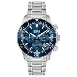 Chronograph BOSS "SEALINER", silberfarben, blau, Armbanduhren, Herren, Chronograph, Quarzuhr, Armbanduhr, Herrenuhr, Edelstahlarmband, analog, Tag