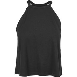Tanktop Urban Classics "Urban Classics Damen Ladies Neckholder Tanktop", Damen, Gr. XS, schwarz, 50% Baumwolle, 50% Viskose, unifarben, loose fit, Tops Tanktop