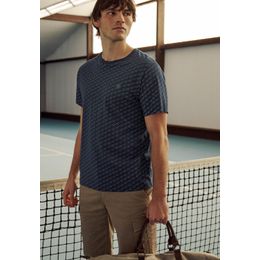 T-Shirt Street One MEN, Jungen, Gr. M (40), schwarz ink blau, Web, 100% Baumwolle, bedruckt, regular fit normal, Rundhals, abgesteppt, Shirts T-Shirt, aus reiner Baumwolle