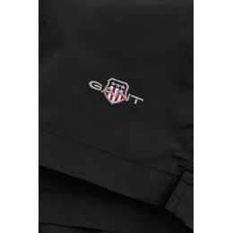 Gant Herren Badeshorts, schwarz, Gr. S, Web, Obermaterial: 100% Polyamid, Badehosen, Regular fit mit elastischem Bund