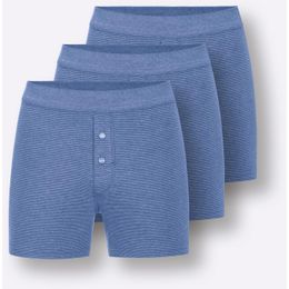 w&auml;schepur W&Auml;SCHEPUR Herren Boxershorts, Gr. 8hellblau, geringelt, 75% Baumwolle, 25% Polyester, Unterhosen