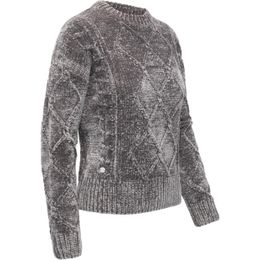 Ragwear Damen Strickpullover "Jannina", grau, Gr. XS, Material: 100% Polyester, Pullover, Gestrickter gemusterter Pullover