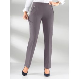 Adelina Damen Schlupfhose, grau, Gr. 22, unifarben, 88% Polyester, 12% Elasthan, Hosen