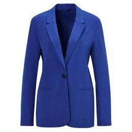 Jackenblazer GOLDNER "Damenblazer mit Reverskragen und Paspeltaschen", Damen, Gr. 40, gr&uuml;n (royalblau), Obermaterial: 48% Polyamid PA. 40% Viskose CV. 12% Elasthan EL., Gerade, Blazer, mit formgebenden Teilungsn&auml;hte