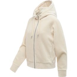 Ragwear Damen Sweatjacke "Corduly Cordy"ecru26, Gr. L, Material: 76% Baumwolle, 20% Polyester, 4% Elasthan, Sweatjacken, Freizeitjacke Zip-Hoodie aus