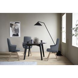 Polsterstuhl stressless "Laurel", blau (atlantic blau batick, schwarz), B:58cm H:105cm T:60cm, Leder BATICK: BATICK ist ein leicht korrigiertes, durchgef&auml;rbtes und genarbtes M&ouml;belleder, bei dem die meisten Unebenheiten und Spuren in der Regel entfernt wurden., St&uuml;hle, Polsterstuhl, High Back mit Armlehne, Gr&ouml;&szlig;e L, mit schr&auml;ggestellten Beinen
