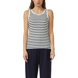 s.Oliver Damen Tanktopsanftes wei&szlig; stripe, Gr. 46, gestreift, Rippware, Obermaterial: 95% Baumwolle, 5% Elasthan, Tops, mit Streifen Muster