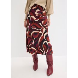 bonprix Midirock aus flie&szlig;endem Satin, rot, Gr.48, modischer Midirock aus flie&szlig;endem Satin mit Gummibund innen, aus Satin