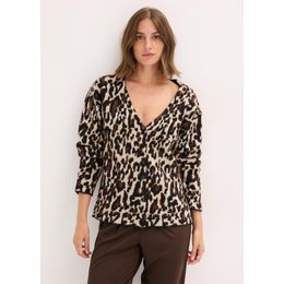 bonprix Jacquard-Strickjacke, braun, Gr.36/38 (S), modische Jacquard-Strickjacke mit Kn&ouml;pfen vorne