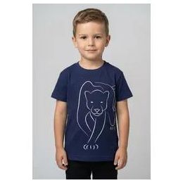 T-Shirt Blue Seven, Jungen, Gr. 104, dk blau, Single Jersey, Obermaterial: 100% Baumwolle, bedruckt, unifarben, Basic normal, tiefer Rundhals, Shirts T-Shirt, mit unterschiedlichen Motiven