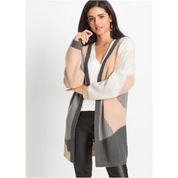 bonprix Oversize-Strickjacke, beige, Gr.36/38 (S), Moderner weitgeschnittener Cardigan
