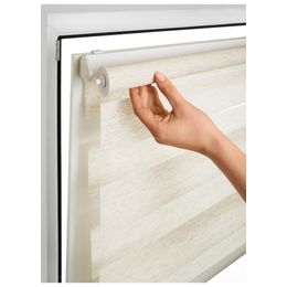 bonprix Doppelrollo in Leinen-Optik, beige, Gr.130x120 cm, Doppelrollo mit sch&ouml;ner Leinen-Optik