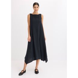 bonprix Tr&auml;gerkleid aus feinem Viskose-Mix, schwarz, Gr.46, Langes ausgestelltes Kleid mit asymmetrischem Saum und seitlichen Taschen, aus Viskose