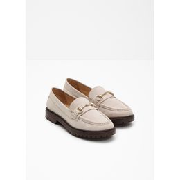 bonprix Chunky Loafer mit Schnalle, beige, Gr.40, Sch&ouml;ner Loafer mit dekorativer Schnalle