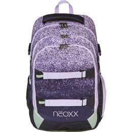 Schulrucksack neoxx "Active Pro", Kinder, Gr. B/H/T: 31cm x 45,5cm x 24cm, lila (glitterally perfect), Polyester, Rucks&auml;cke Schulrucksack