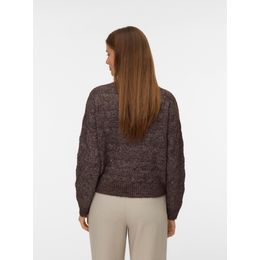 V&eacute;ro Moda VERO MODA Damen Strickpullover "VMVIRGO LS HIGHNECK PULLOVER BF", braun, Gr. S, meliert, Strick, Obermaterial: 89% Polyester, 11% Polyacryl, Pullover