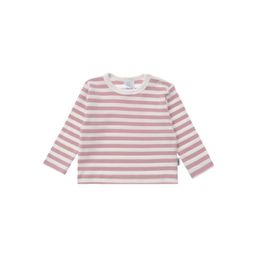 Liliput Jungen Langarmshirt "schilf-ecru und ros&eacute;-ecru geringelt", bunt, Gr. 62, gestreift, 100% Baumwolle, Shirts, mit Druckkn&ouml;pfen auf der Schulter
