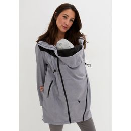 bonprix 3-in-1 Umstands- und Tragemantel aus Softshell, grau, Gr.38, Kurzer Mantel f&uuml;r die Schwangerschaft und danach
