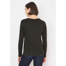Cecil Damen Langarmshirtraw khaki, Gr. XS, unifarben, Web, 100% Baumwolle, Shirts, aus reiner Baumwolle
