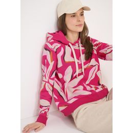 Cecil Damen Hoodiebeetroot pink, Gr. M, gebl&uuml;mt, Web, 65% Baumwolle, 35% Polyester, Sweatshirts, mit Kapuze