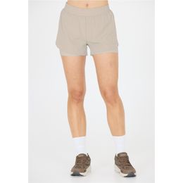 Endurance Damen Shorts "Val", beige, Gr. 34, unifarben, 88% Polyester, 12% Elasthan, Hosen, im funktionalen 2-in-1-Design