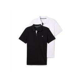 Tom Tailor Herren Poloshirt, wei&szlig;, Gr. S, unifarben, Jersey, Obermaterial: 100% Baumwolle, Shirts, im Doppelpack