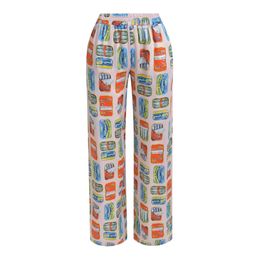 Milano Italy Damen Schlupfhoseblush, Gr. 44, bedruckt, Web, Material: 100% Viskose, Hosen, mit Elastikbund