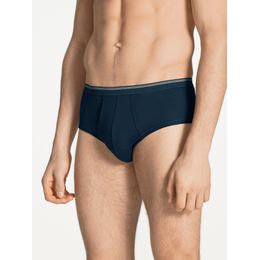 Calida Herren Midislip "Twisted Cotton", Gr. S, blau, Feinripp, Obermaterial: 100% Baumwolle, unifarben, Unterhosen, mit Eingriff, Pure Cotton,