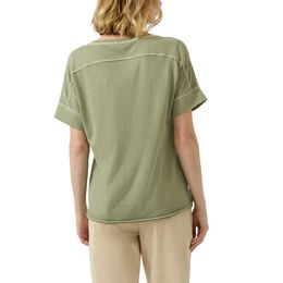 s.Oliver Damen T-Shirt, gr&uuml;n, Gr. 36, unifarben, Web, Obermaterial: 100% Baumwolle, Shirts, mit offenem Saum
