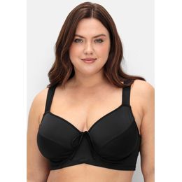 sheego Damen Bustier-Bikini-Top, schwarz, Gr. 48, Elasthan, Polyamid, Bikini-Oberteile