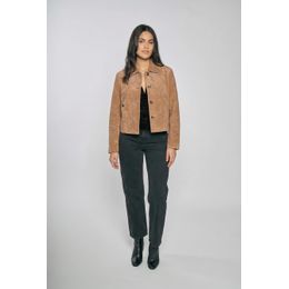 Freaky Nation Damen Lederjacke "Velvy-FN", braun, Gr. S, Oberstoff: 100% Leder. Futter: 100% Baumwolle, Jacken