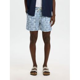 Selected Badeshorts Herren Gr&ouml;&szlig;e L blau / wei&szlig;
