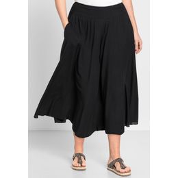 sheego Damen Schlupfhose, schwarz, Gr. 50, unifarben, 100% Viskose, Hosen