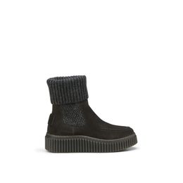 Marc O'Polo MARC O'POLO Damen Chelseaboots "mit Strickumschlag", Gr. 40, grau, Obermaterial: 100% Leder (Rind), unifarben, Schuhe