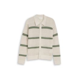 Tom Tailor Denim Strickjacke Herren Gr&ouml;&szlig;e M gr&uuml;n / offwhite