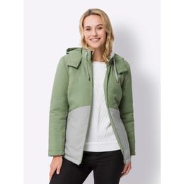 Classic Basics Damen Langjacke, grau, Gr. 48, gemustert, mehrfarbig, 100% Polyester, Jacken