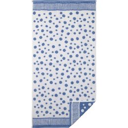 Ross unisex Handtuch wei&szlig;-taubenblau-gemustert, Gr&ouml;&szlig;e 50x100 cm - Handtuch