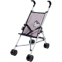 Puppenbuggy BAYER "grau", grau (grau schmetterling), Puppenwagen, KinderB:27cm H:56cm T:47cm, B:27cm H:56cm T:47cm